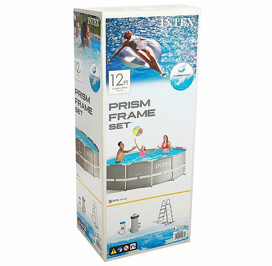 בריכה צינורות 366X99 INTEX כולל משאבה וסולם דגם 26716